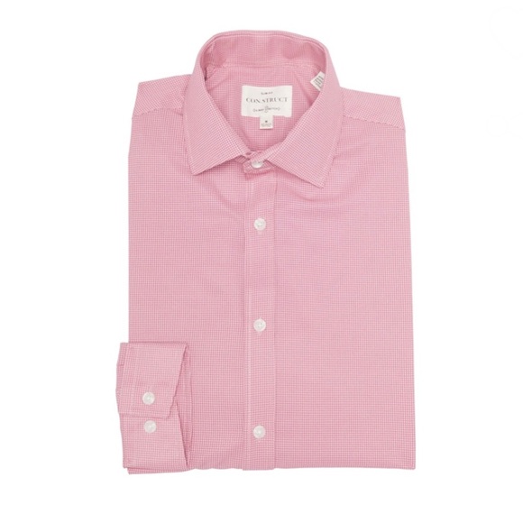 Construct | Shirts | Construct Slim Fit Pink Cross Hatch Geo Long ...